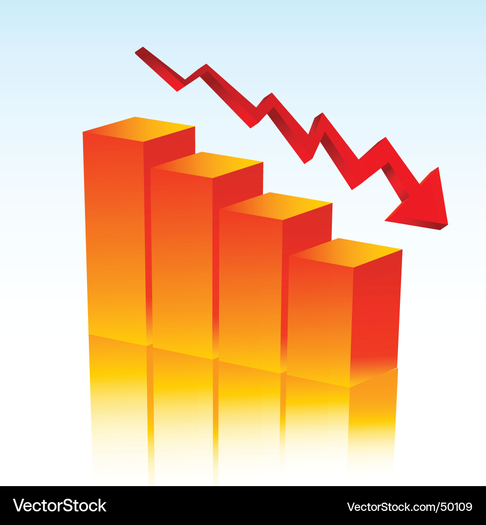 Falling profits Royalty Free Vector Image - VectorStock