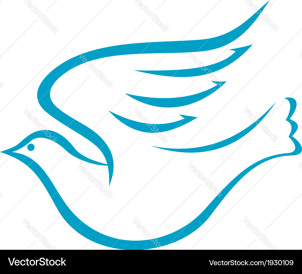 Flying dove or bird of peace Royalty Free Vector Image