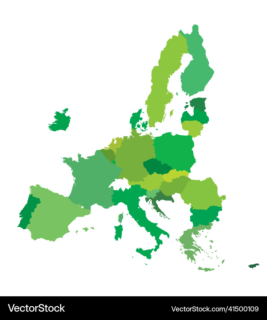 Green map of europe Royalty Free Vector Image - VectorStock