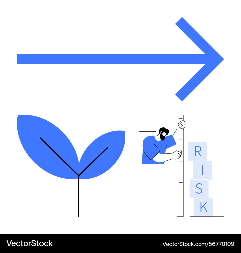 Growth risk management and progress symbolized Vector Image