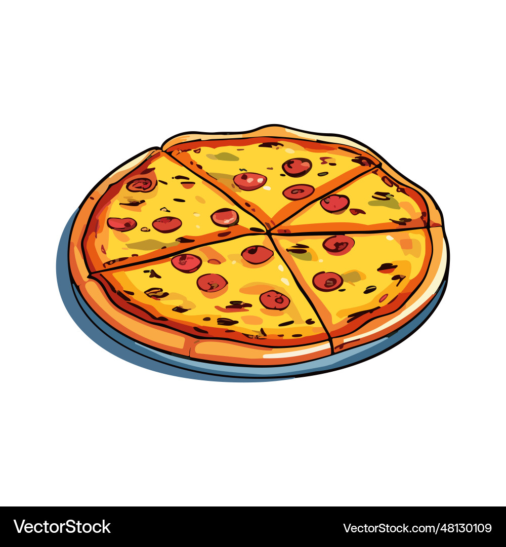 Hand draw pizza Royalty Free Vector Image - VectorStock