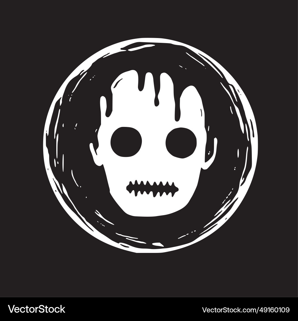 Horror - minimalist and flat logo Royalty Free Vector Image