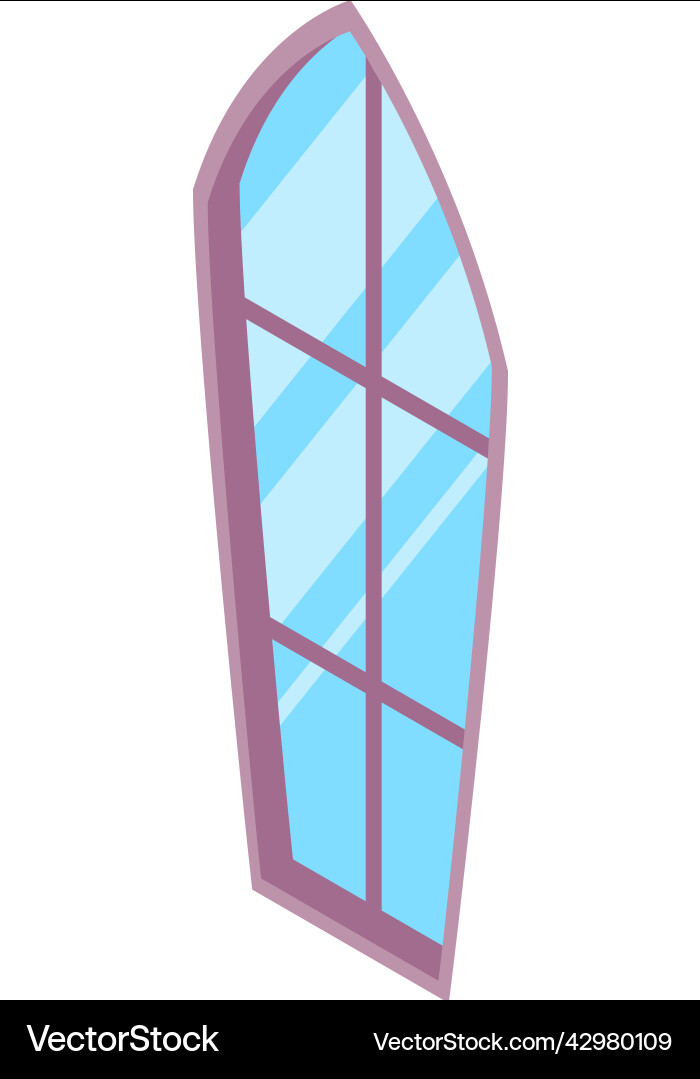 Isometric castle window composition Royalty Free Vector