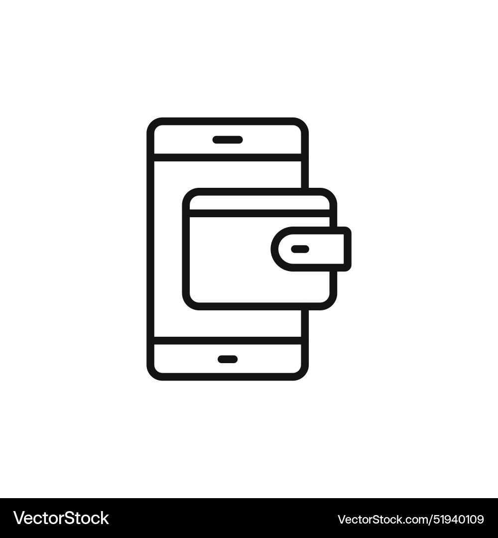 Mobile payment icon logo sign outline Royalty Free Vector