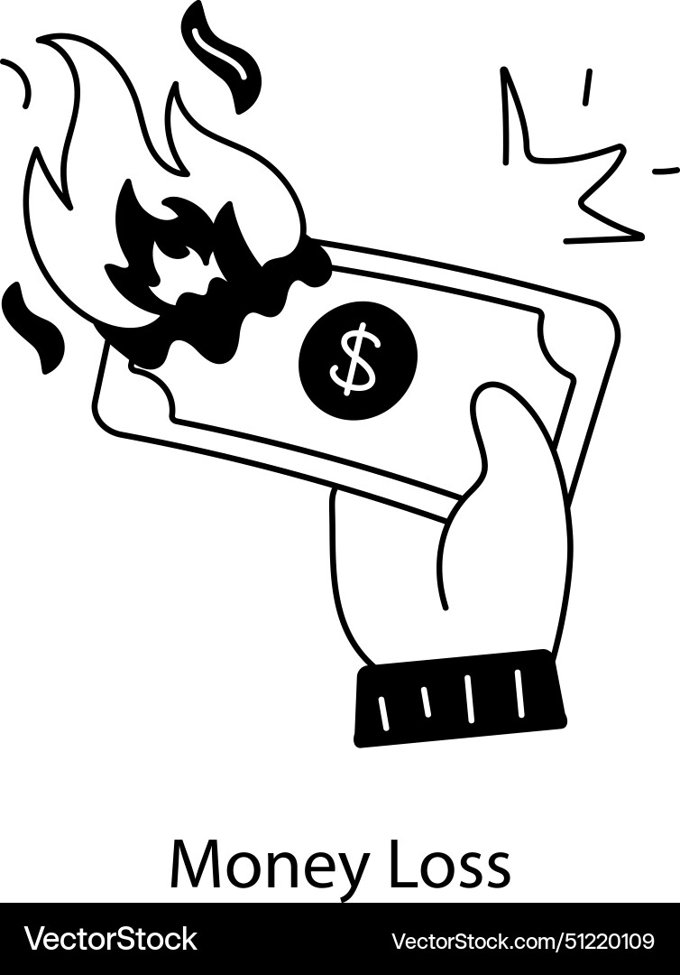 Money loss Royalty Free Vector Image - VectorStock