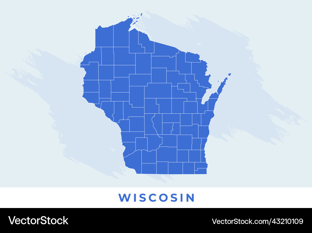 National map of wisconsin Royalty Free Vector Image