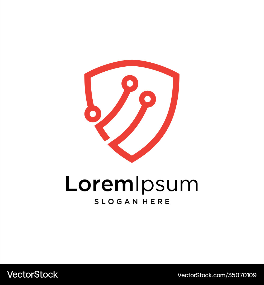 Protection shield with technology symbol Vector Image