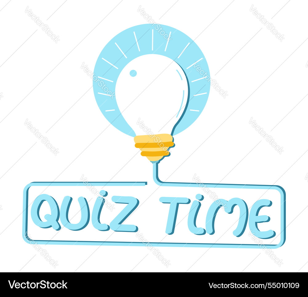 Quiz time label featuring a question mark Vector Image