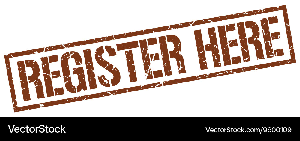 Register here stamp Royalty Free Vector Image - VectorStock