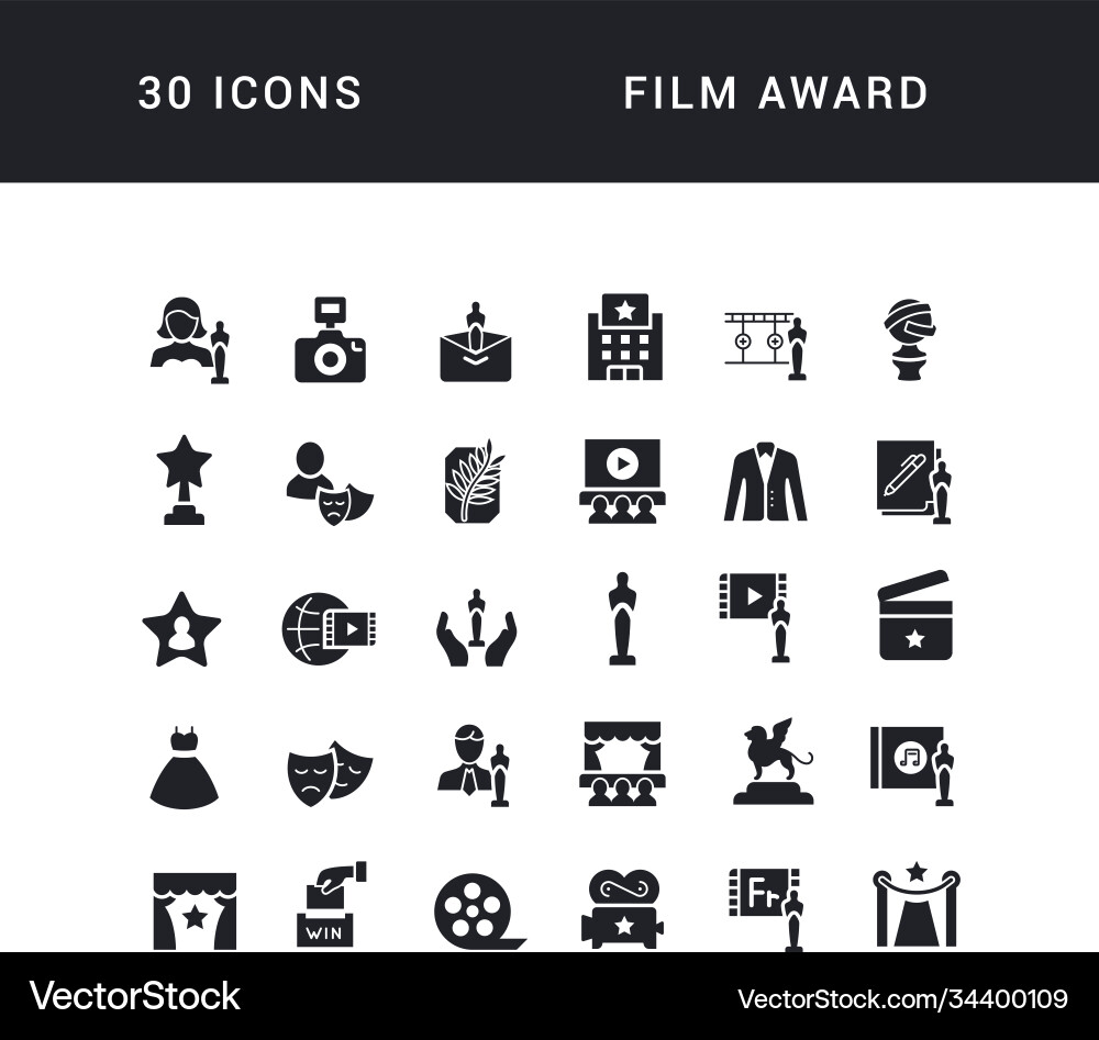 Simple icons film award Royalty Free Vector Image