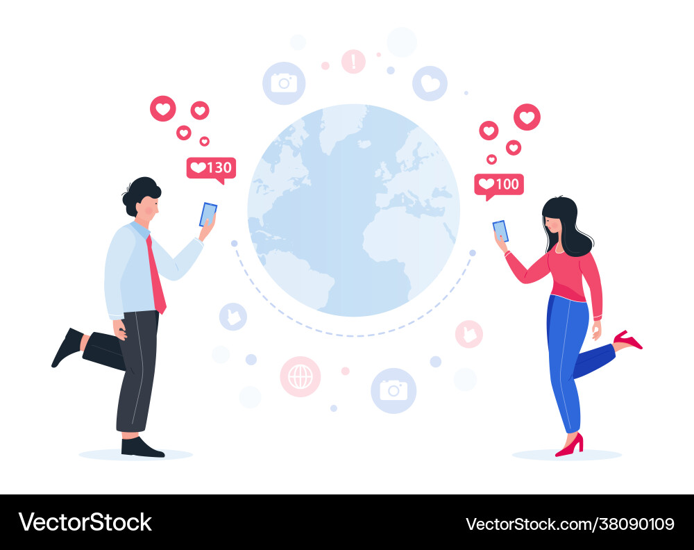 Social media popularity follow us Royalty Free Vector Image