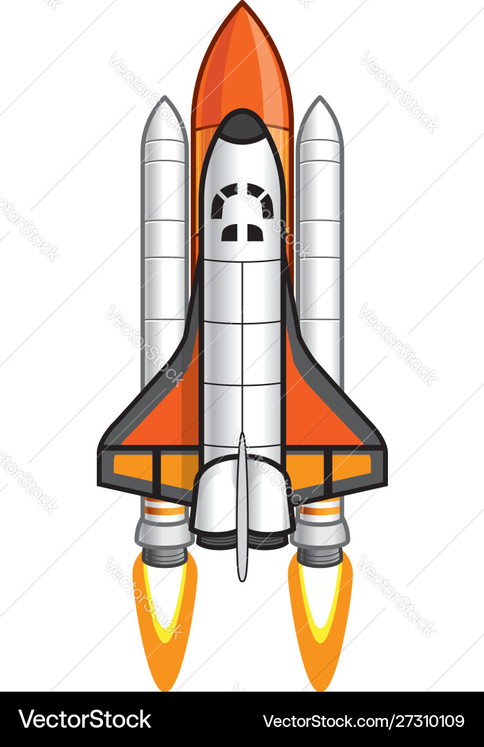 Cartoon Space Shuttle Launch