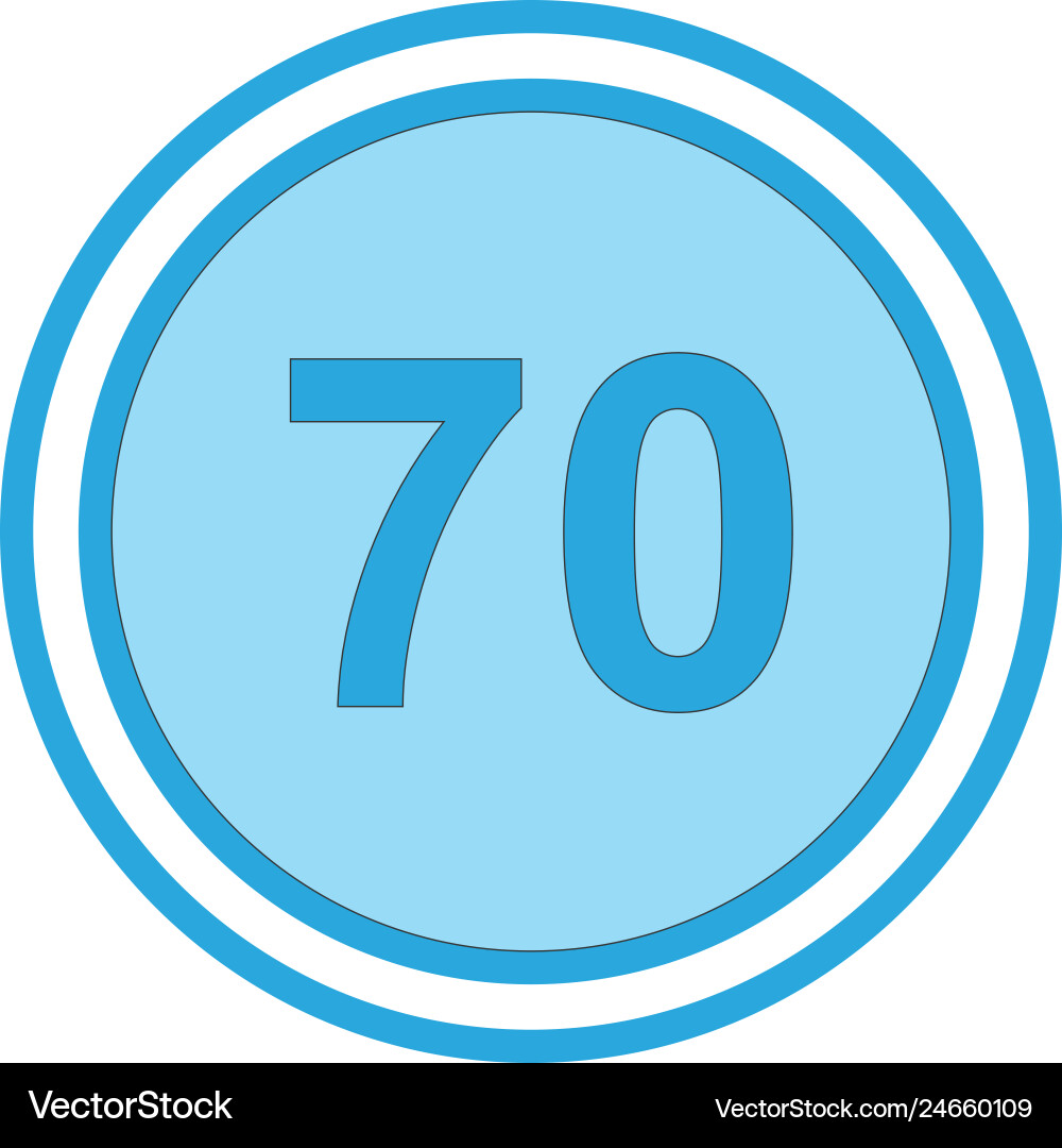 Speed limit 70 icon Royalty Free Vector Image - VectorStock