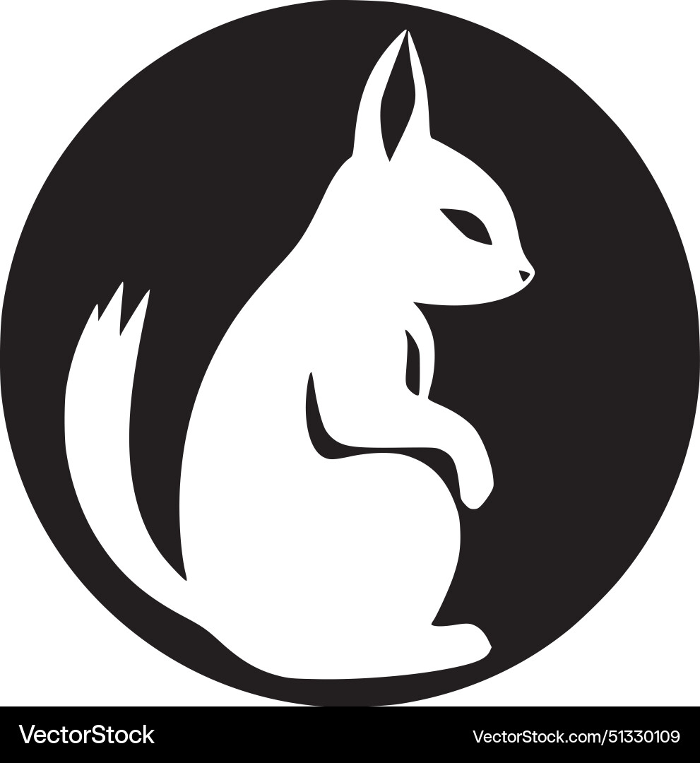 Squirrel - black and white isolated icon Vector Image