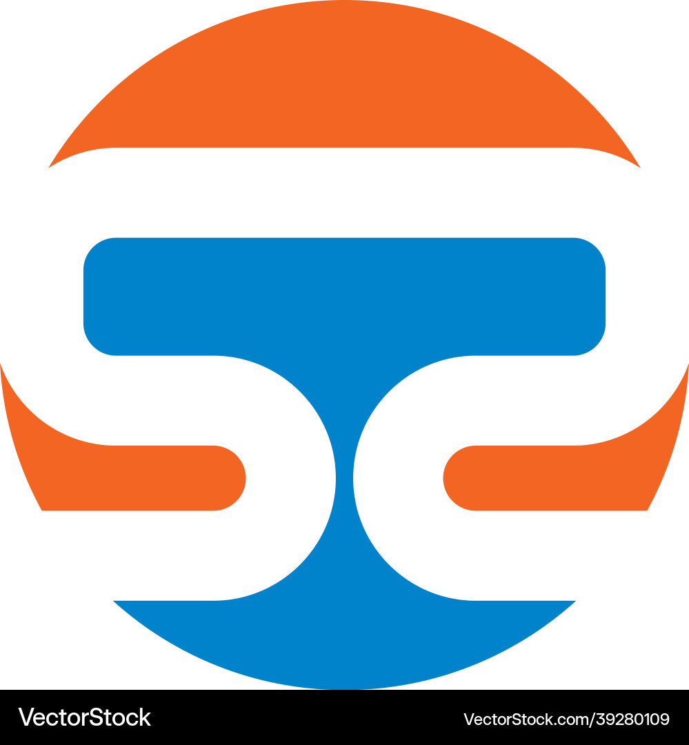 Sz or s2 letter design icon Royalty Free Vector Image