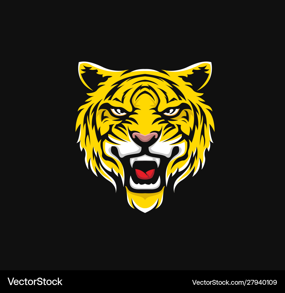 Tiger face sport logo design Royalty Free Vector Image