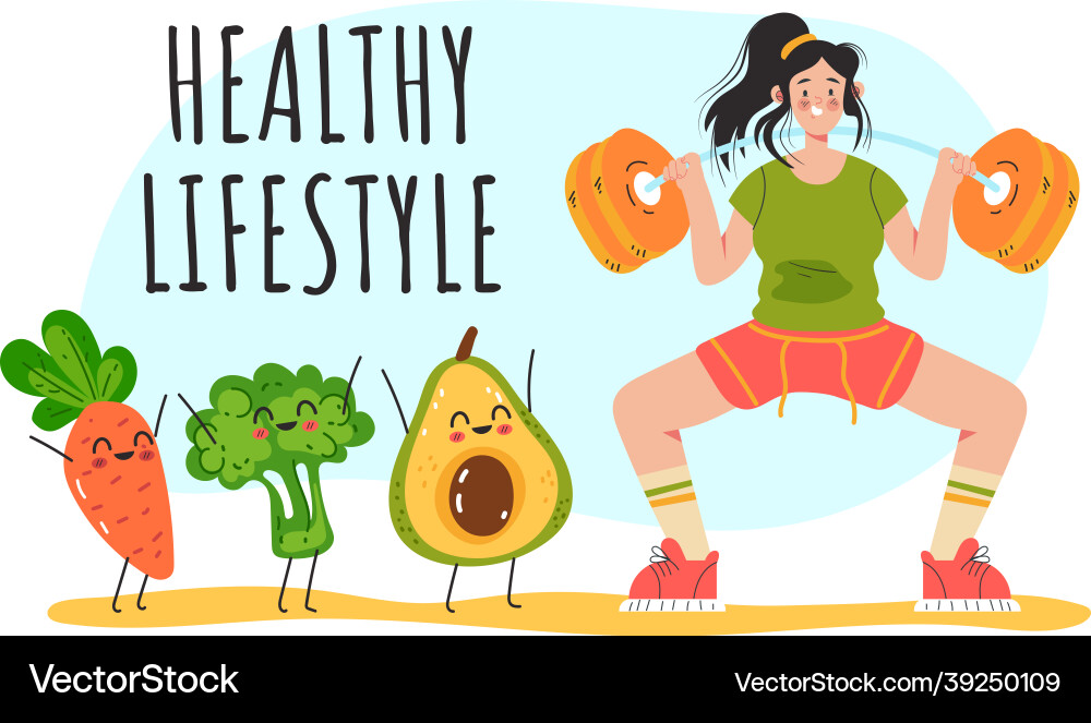Woman character doing exercise Royalty Free Vector Image