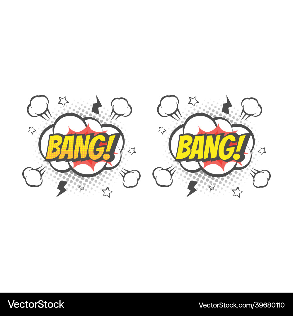 Bang explosion colorful cartoon Royalty Free Vector Image