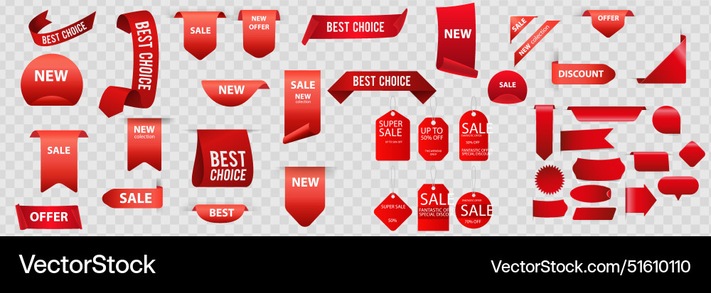 Best choice tags red labels isolated on white Vector Image