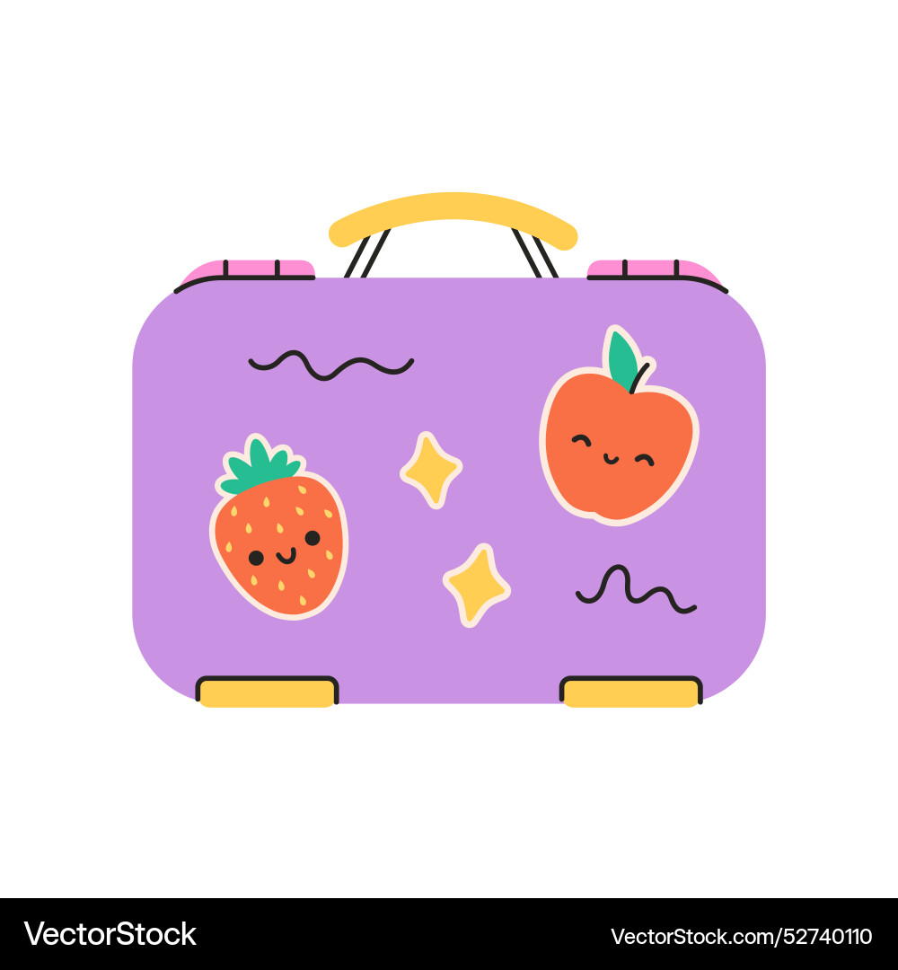 Cute lunch box for kids school – Royalty-Free Vector | VectorStock