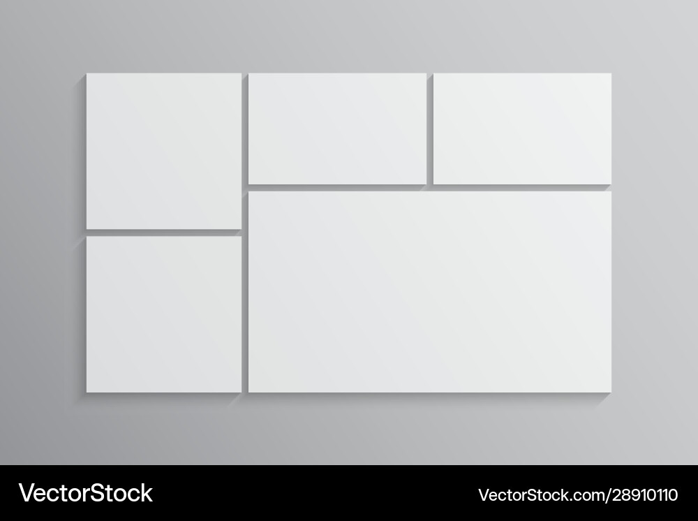 Empty collage board five images photos Royalty Free Vector