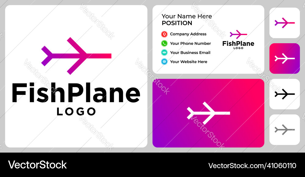 Fish plane logo Royalty Free Vector Image - VectorStock