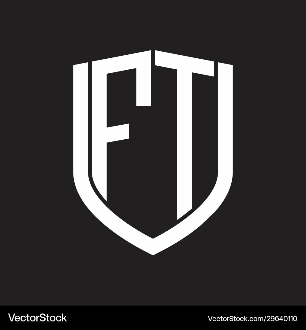 Ft logo monogram with emblem shield design Vector Image