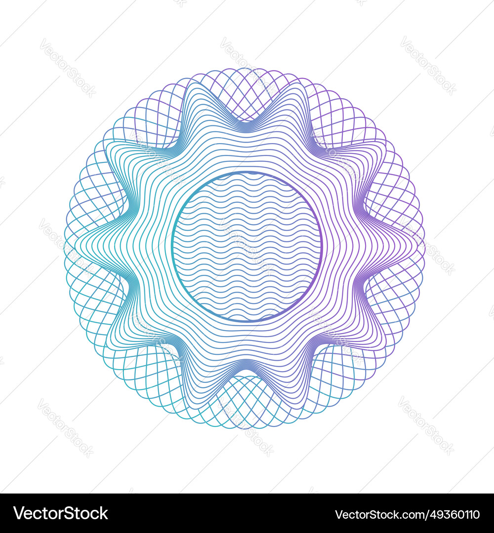 Guilloche round pattern rosette for banknotes Vector Image