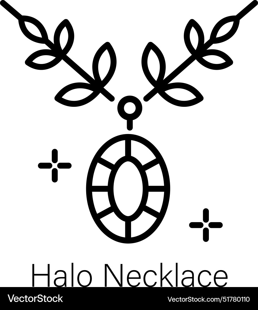 Halo necklace Royalty Free Vector Image - VectorStock