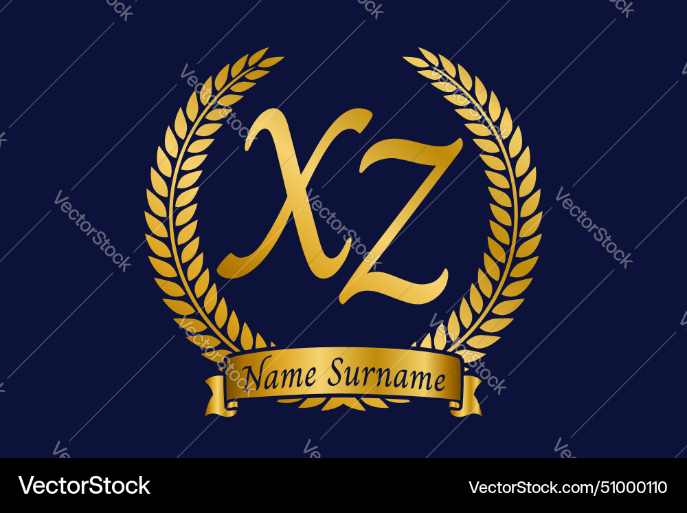 Initial letter x and z xz monogram logo design Vector Image