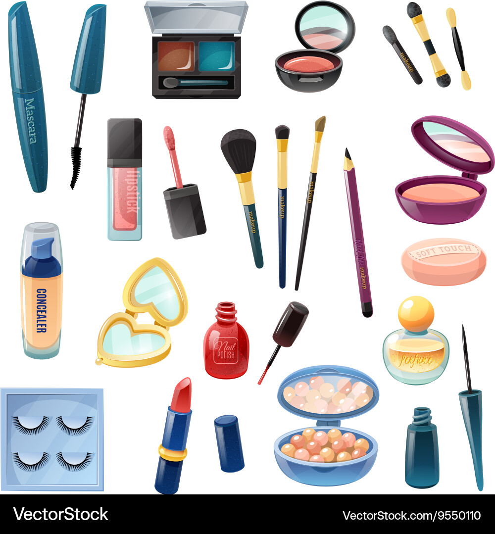 Ladies cosmetics make up realistic set Royalty Free Vector