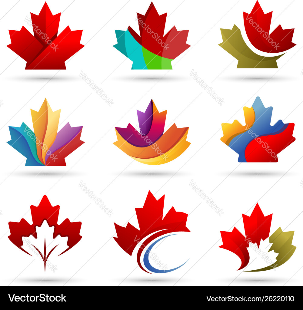 Maple Leaf Logo - Vibrant Colors Royalty Free Vector Image
