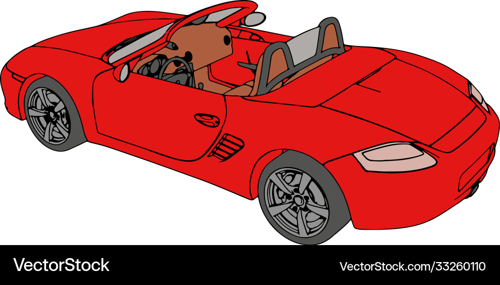 Red sports car Royalty Free Vector Image - VectorStock