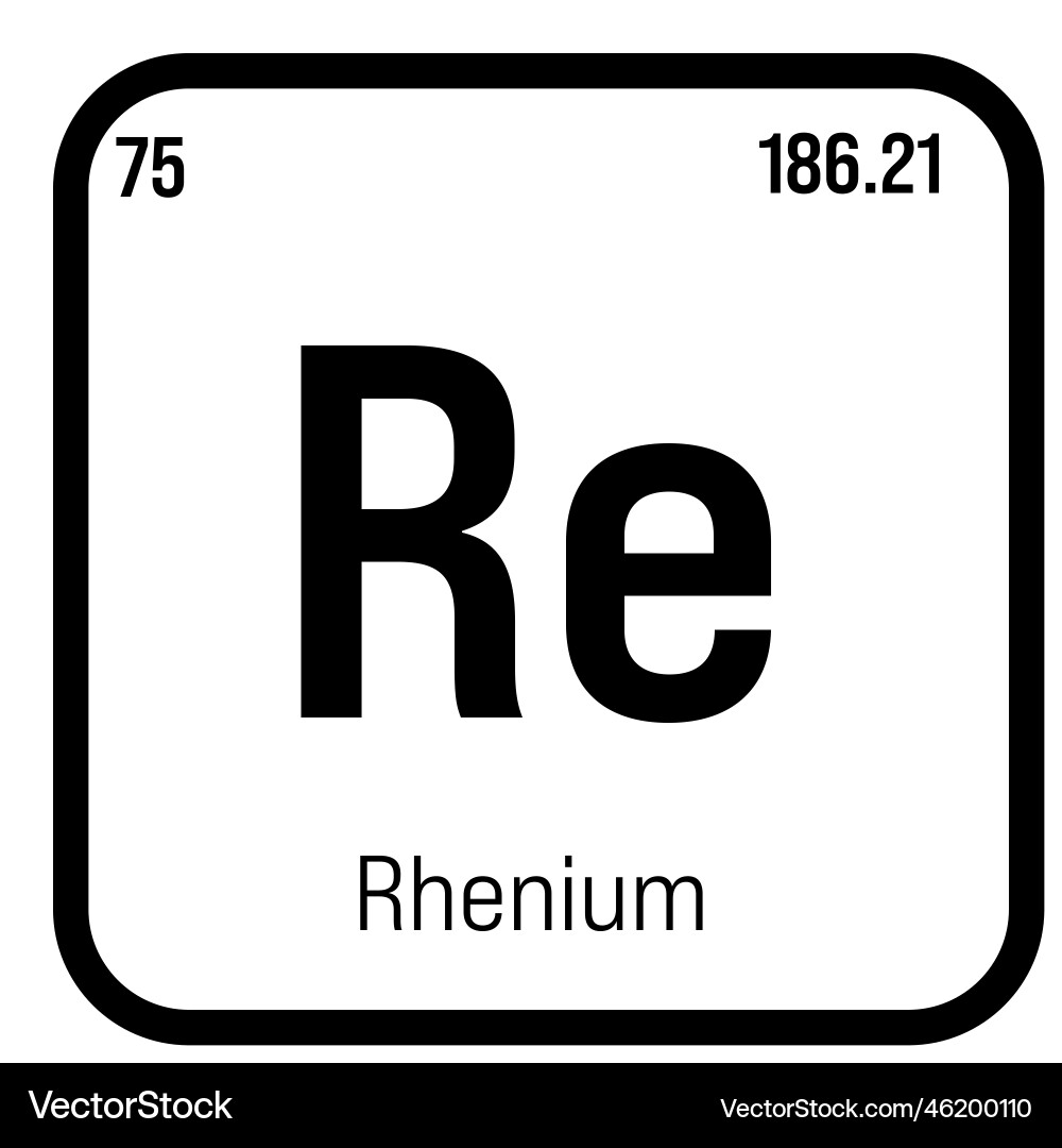 Rhenium re periodic table element Royalty Free Vector Image