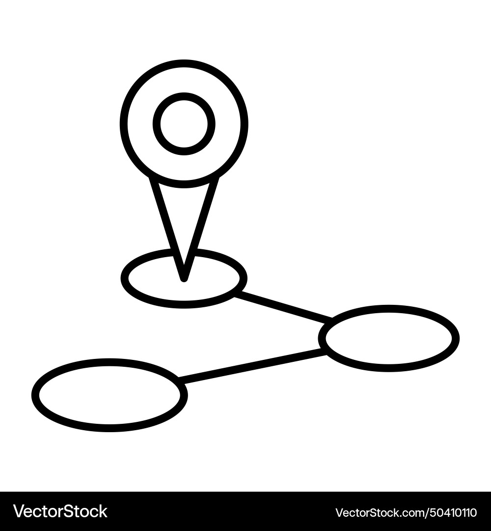 Route planning location icon the path from Vector Image