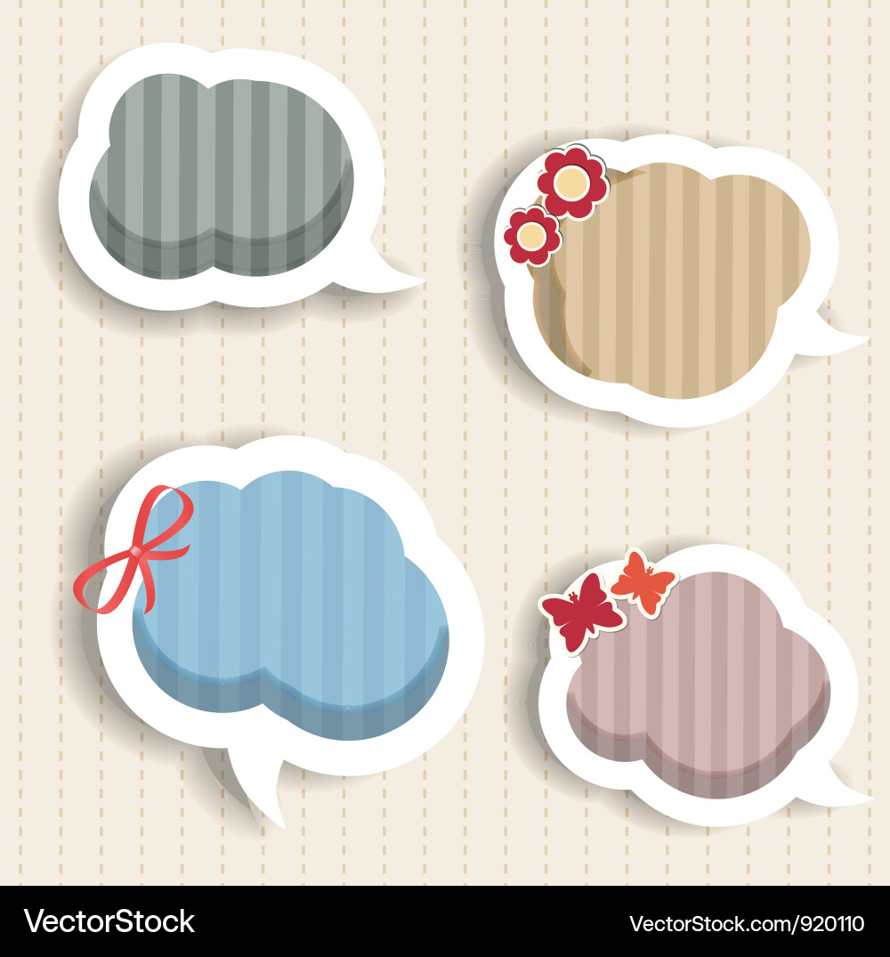 Speech bubbles scrapbook elements Royalty Free Vector Image