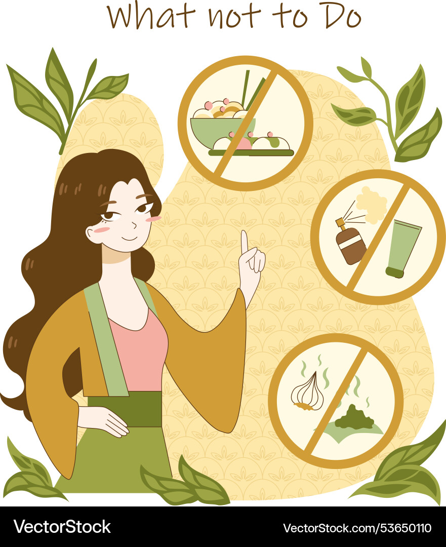 Tea ceremony rules and process japanese Royalty Free Vector
