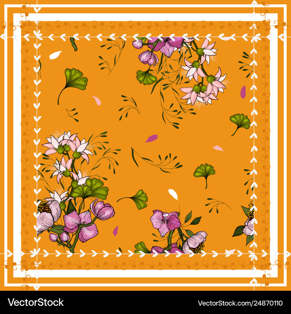 Wallpaper blooming realistic isolated flowers Vector Image