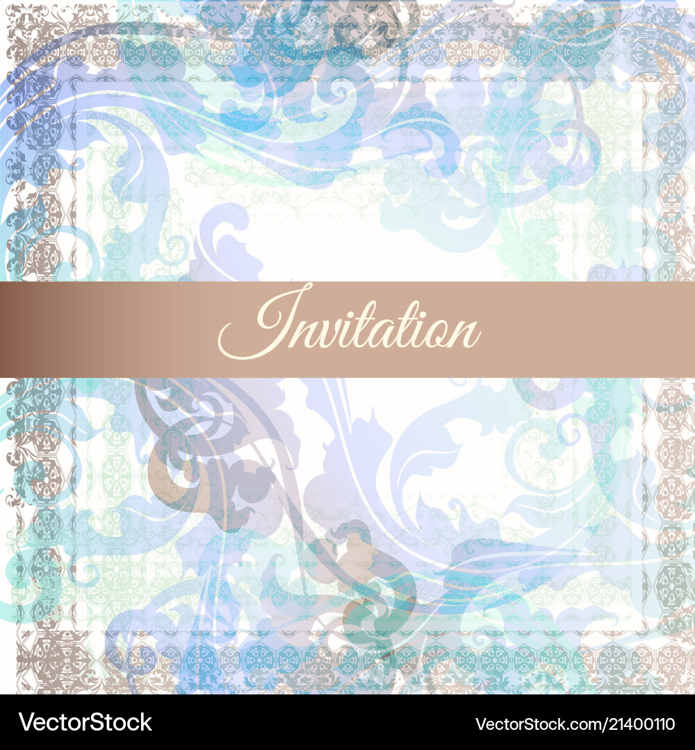 Wedding invitation design in classic style Vector Image
