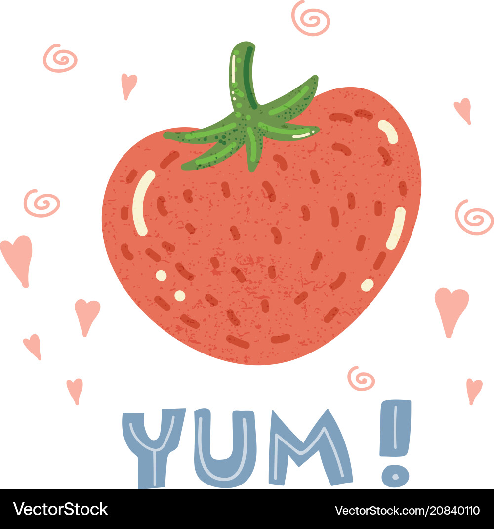 Yum strawberry poster Royalty Free Vector Image