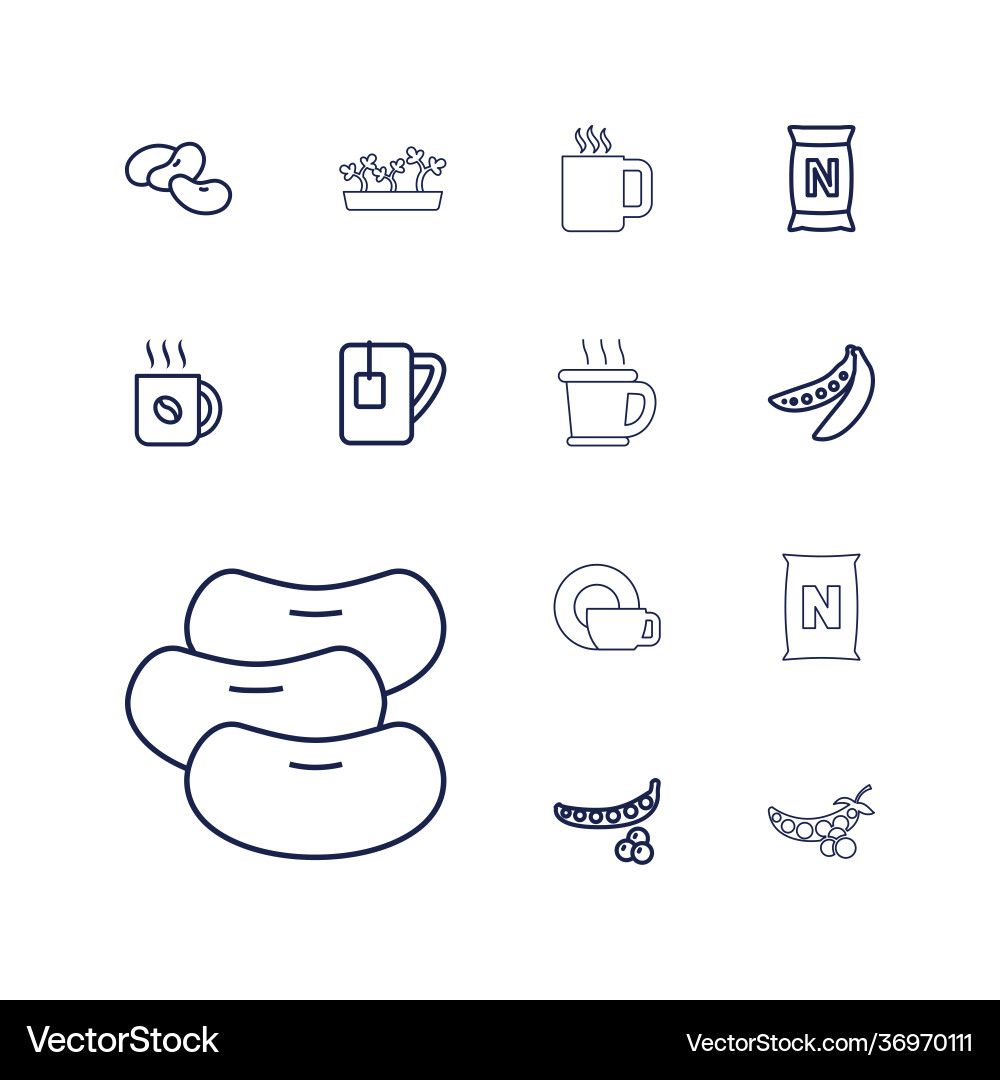 13 bean icons Royalty Free Vector Image - VectorStock