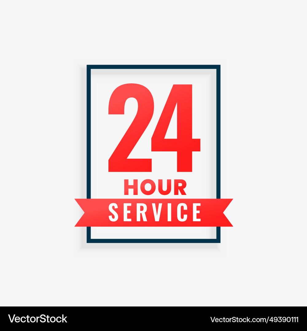 24 hour and a week open service background Vector Image