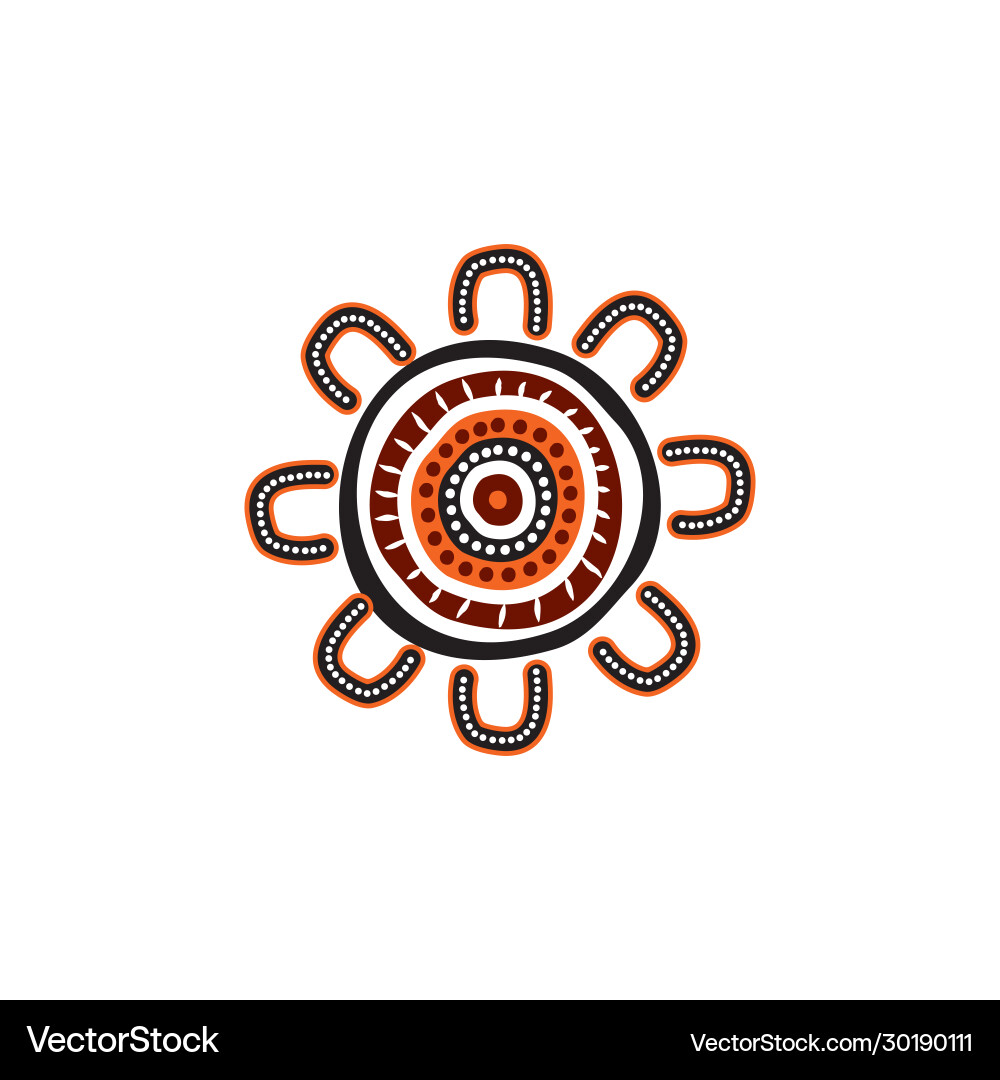 Aboriginal art logo design Royalty Free Vector Image