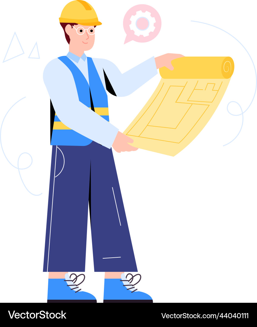 An avatar of architect flat Royalty Free Vector Image