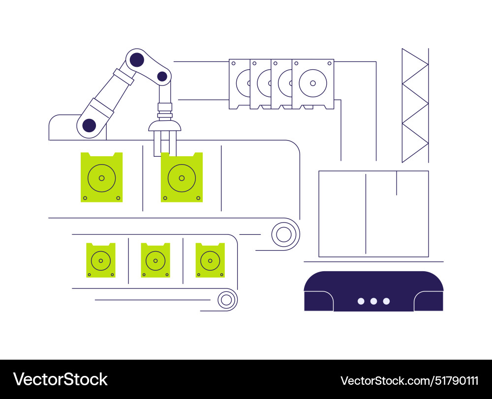 Appliance components manufacturing abstract Vector Image