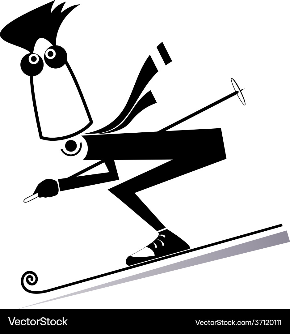 Cartoon skier man Royalty Free Vector Image - VectorStock