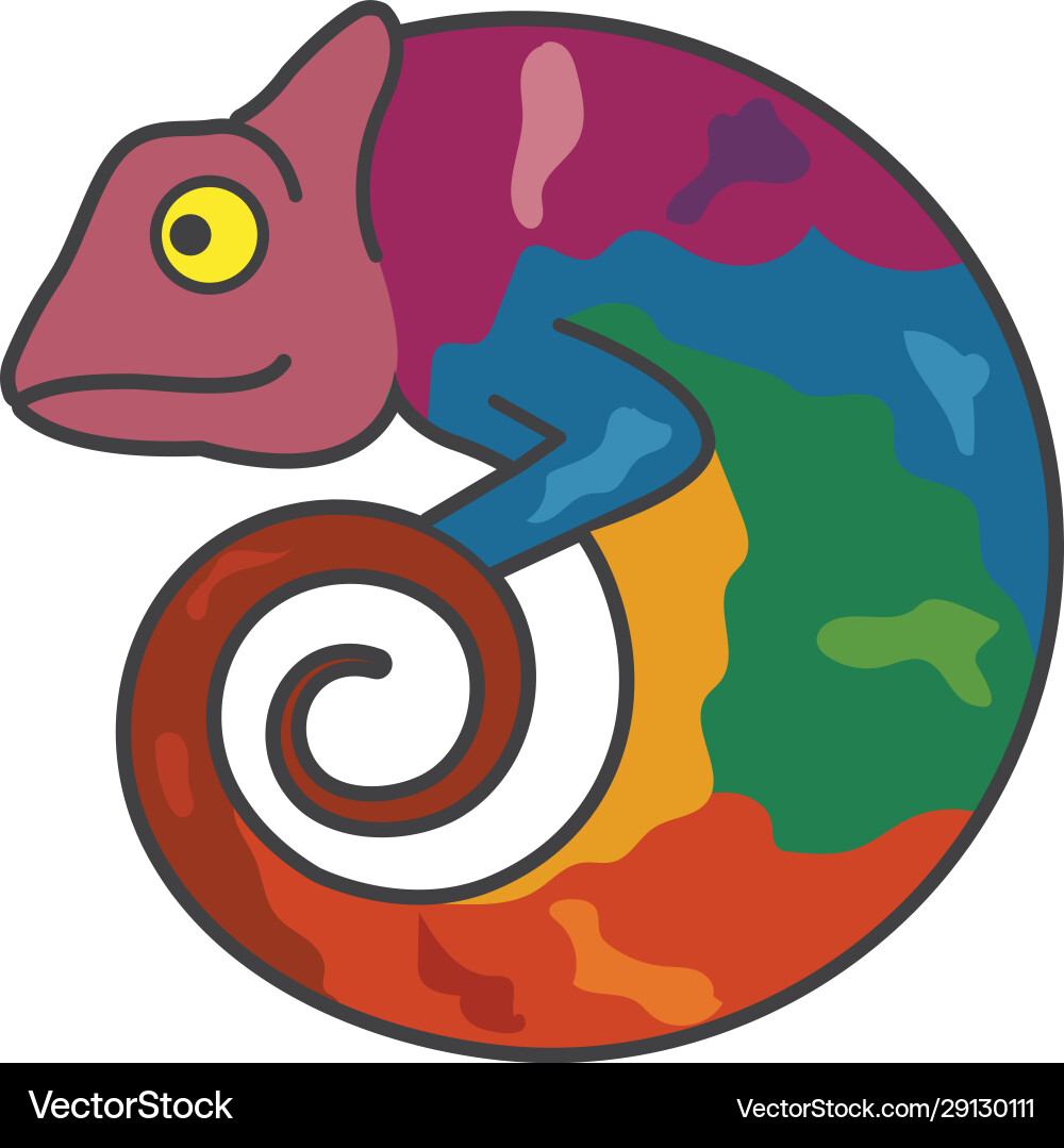 Chameleon icon logo design Royalty Free Vector Image