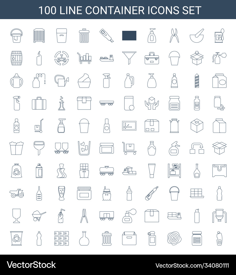 Container icons Royalty Free Vector Image - VectorStock