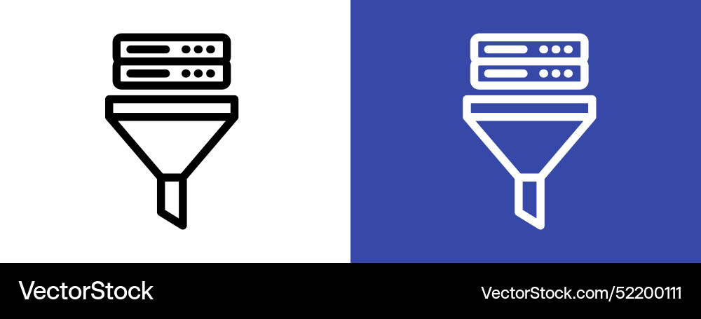 Data filtering icon logo sign set outline Vector Image