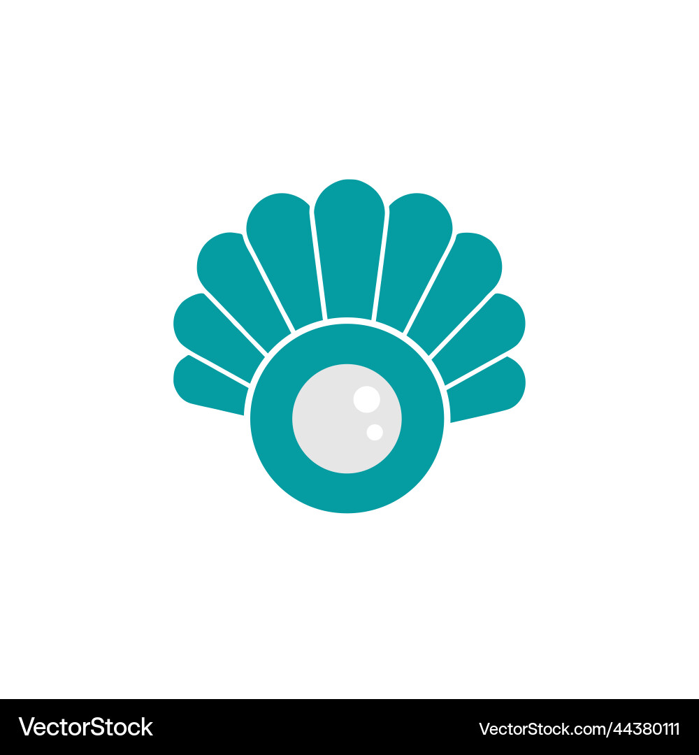 Elegant pearl oyster shell logo Royalty Free Vector Image